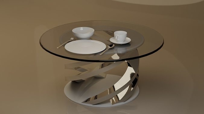 Spiral Table Set free 3D model | CGTrader