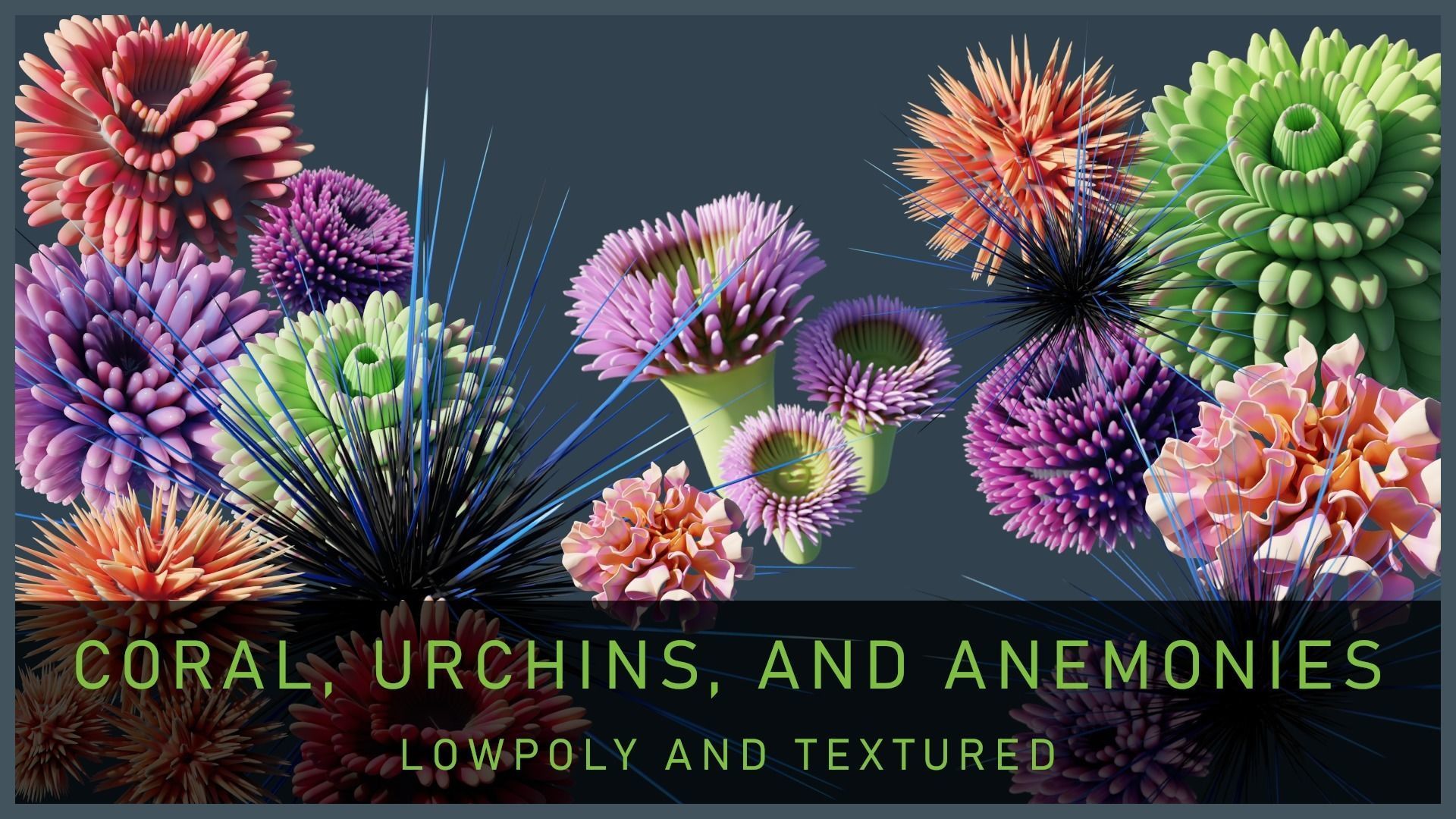 3D model Lowpoly Anemones Pack VR / AR / low-poly | CGTrader
