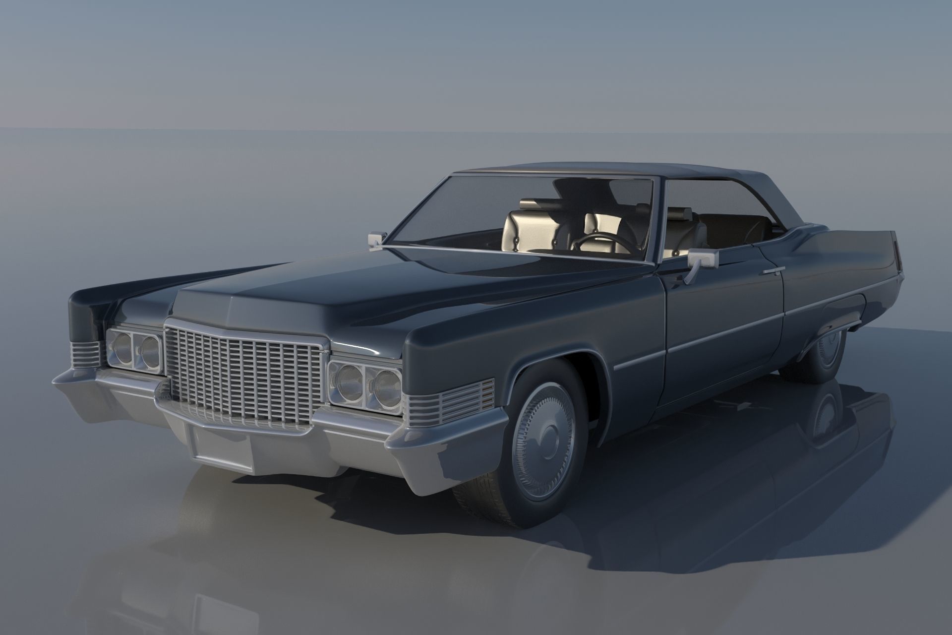 Cadillac Deville Convertible 1970 3D model 3D printable | CGTrader