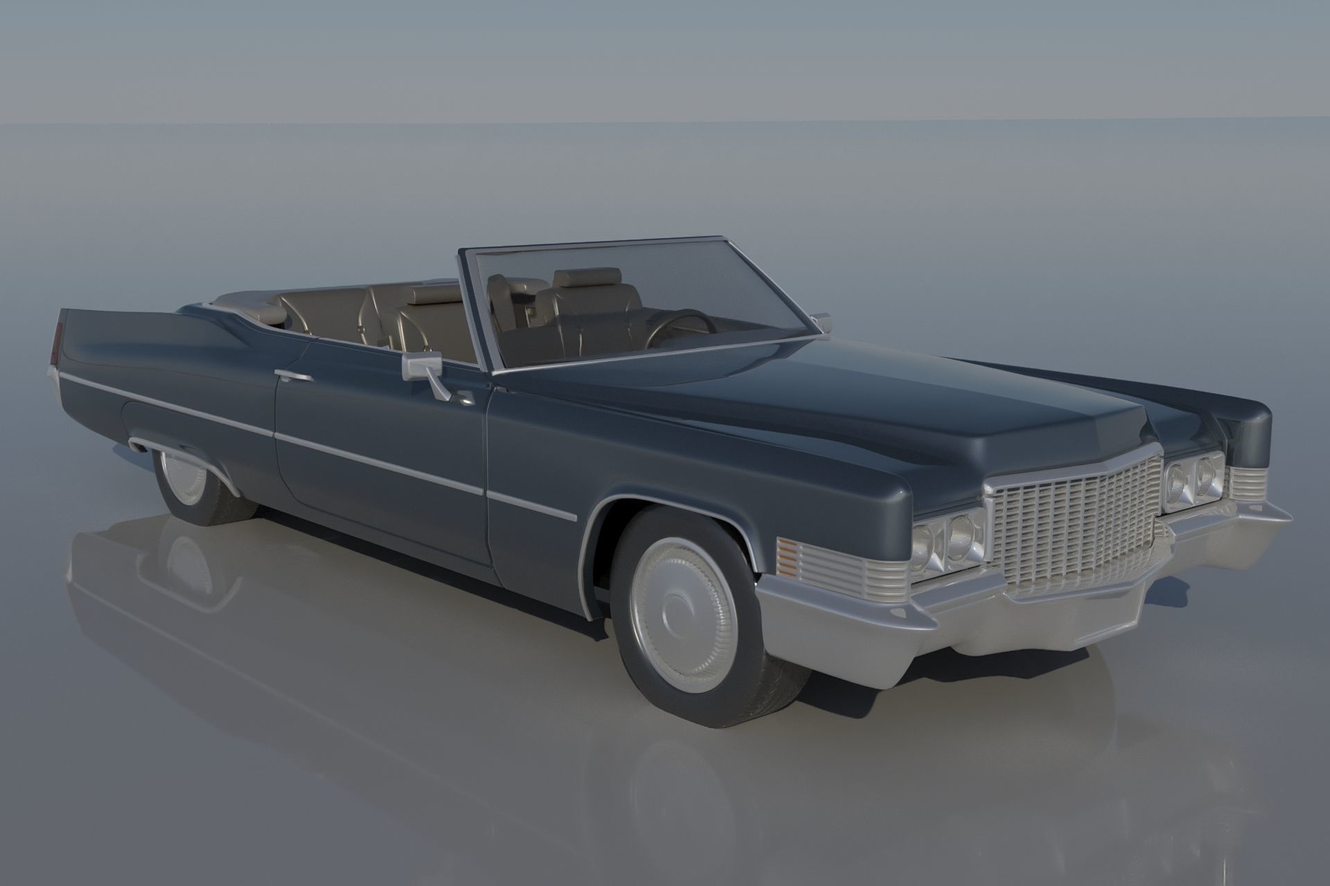 Cadillac Deville Convertible 1970 3D model 3D printable | CGTrader