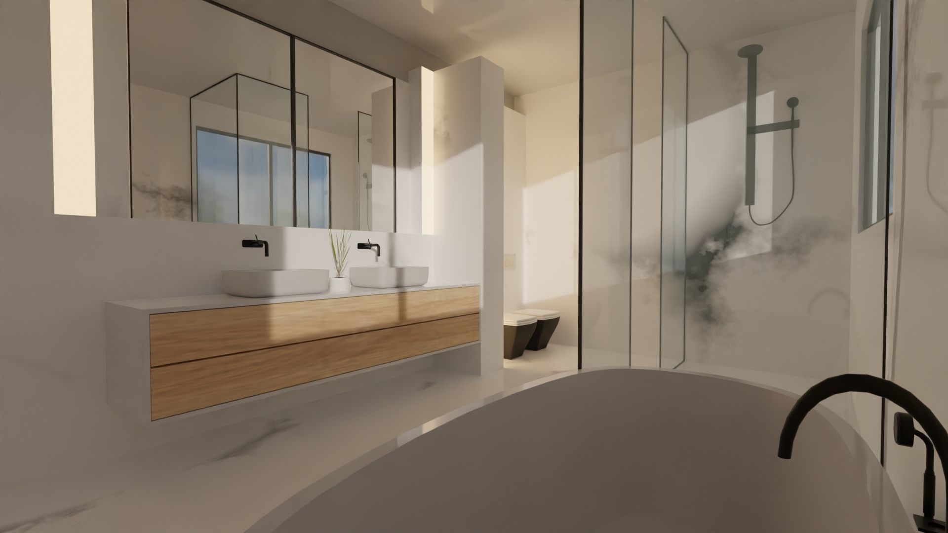 3D model Fully Game ready low poly bathroom full set 14 models VR / AR ...