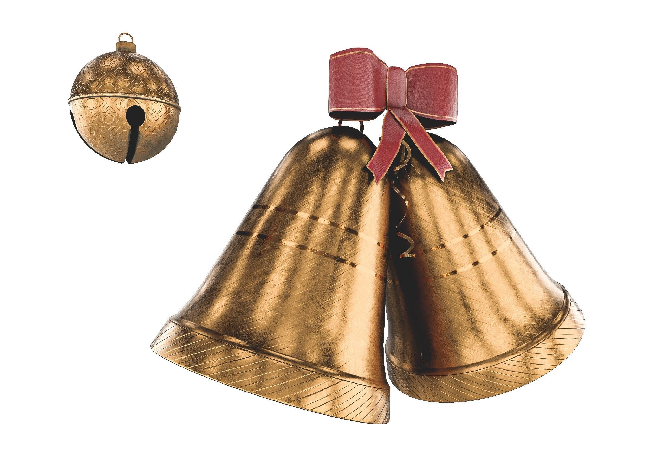 3D model Christmas Bell And Jingle Bell VR / AR / low-poly | CGTrader