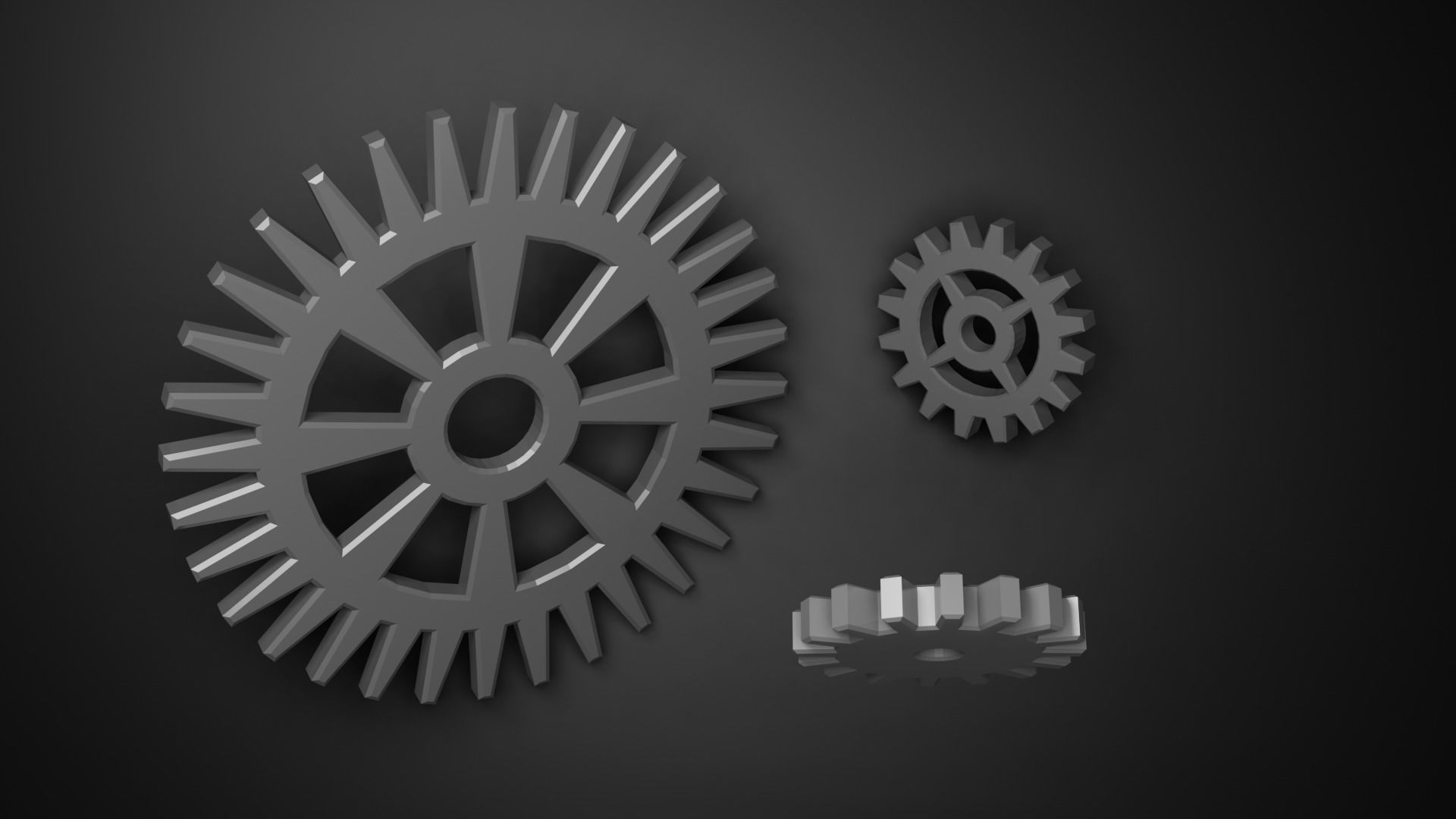 3D model Gear - simle hard surface models of cogwheels VR / AR / low ...
