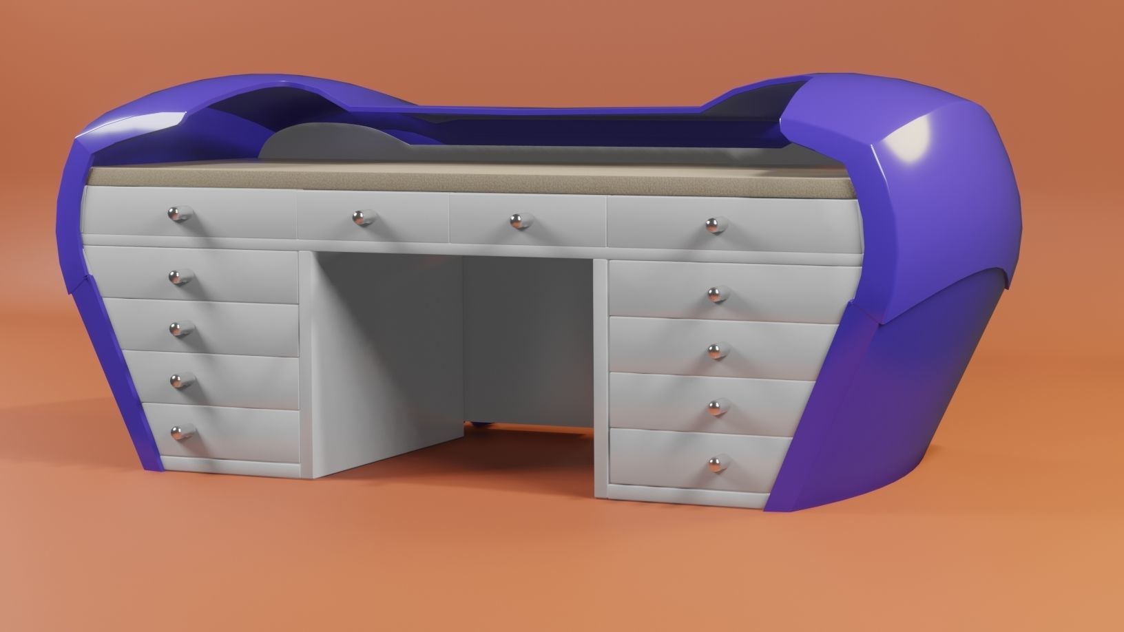 Table office desk with plastic part 3D model | CGTrader