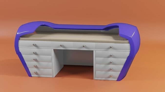 Table office desk with plastic part 3D model | CGTrader