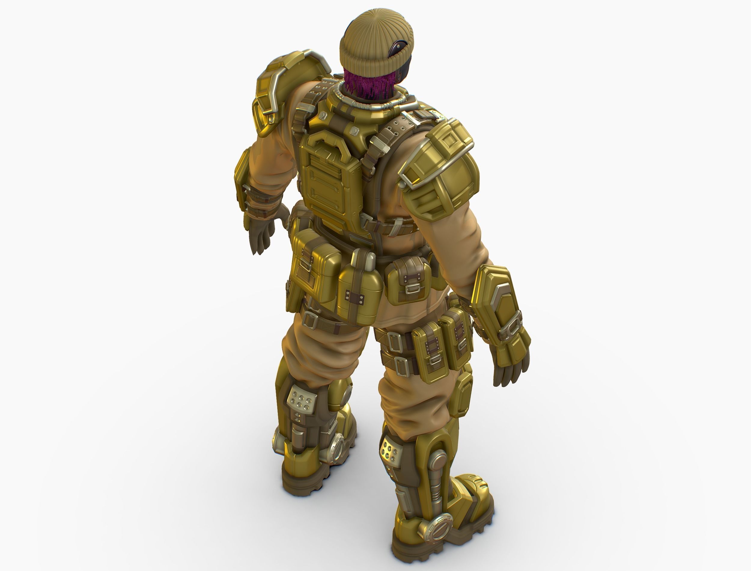 High Poly Man Military Heavy Armor Future 3D model | CGTrader