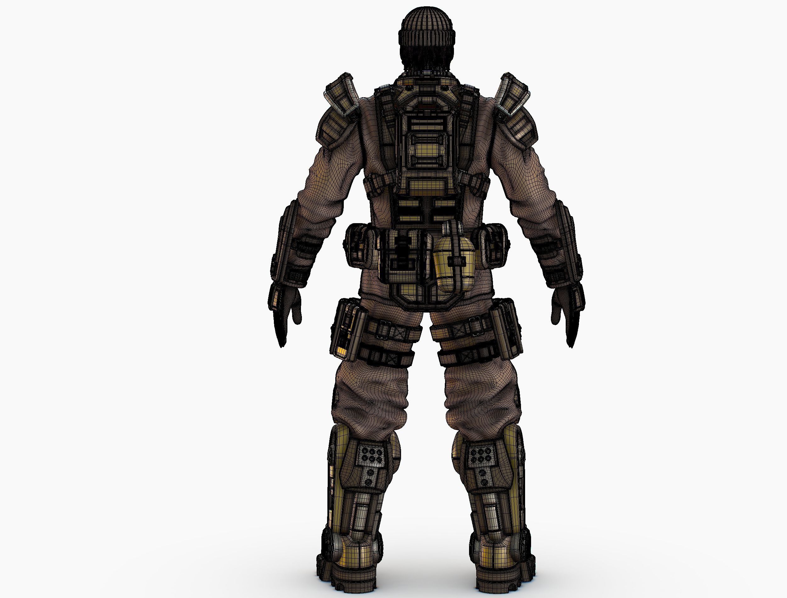 High Poly Man Military Heavy Armor Future 3D model | CGTrader