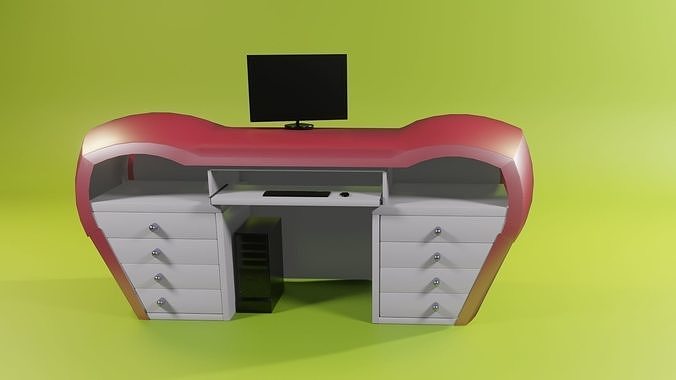 Table office desk with plastic part 2 3D model | CGTrader