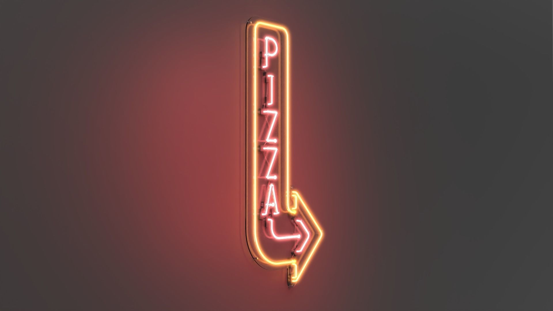 Pizza Arrow - Neon Sign 3D model | CGTrader