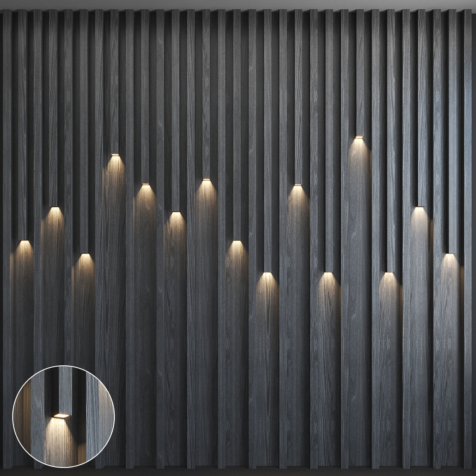 Fluted Panel 3D with lighting 3D model | CGTrader