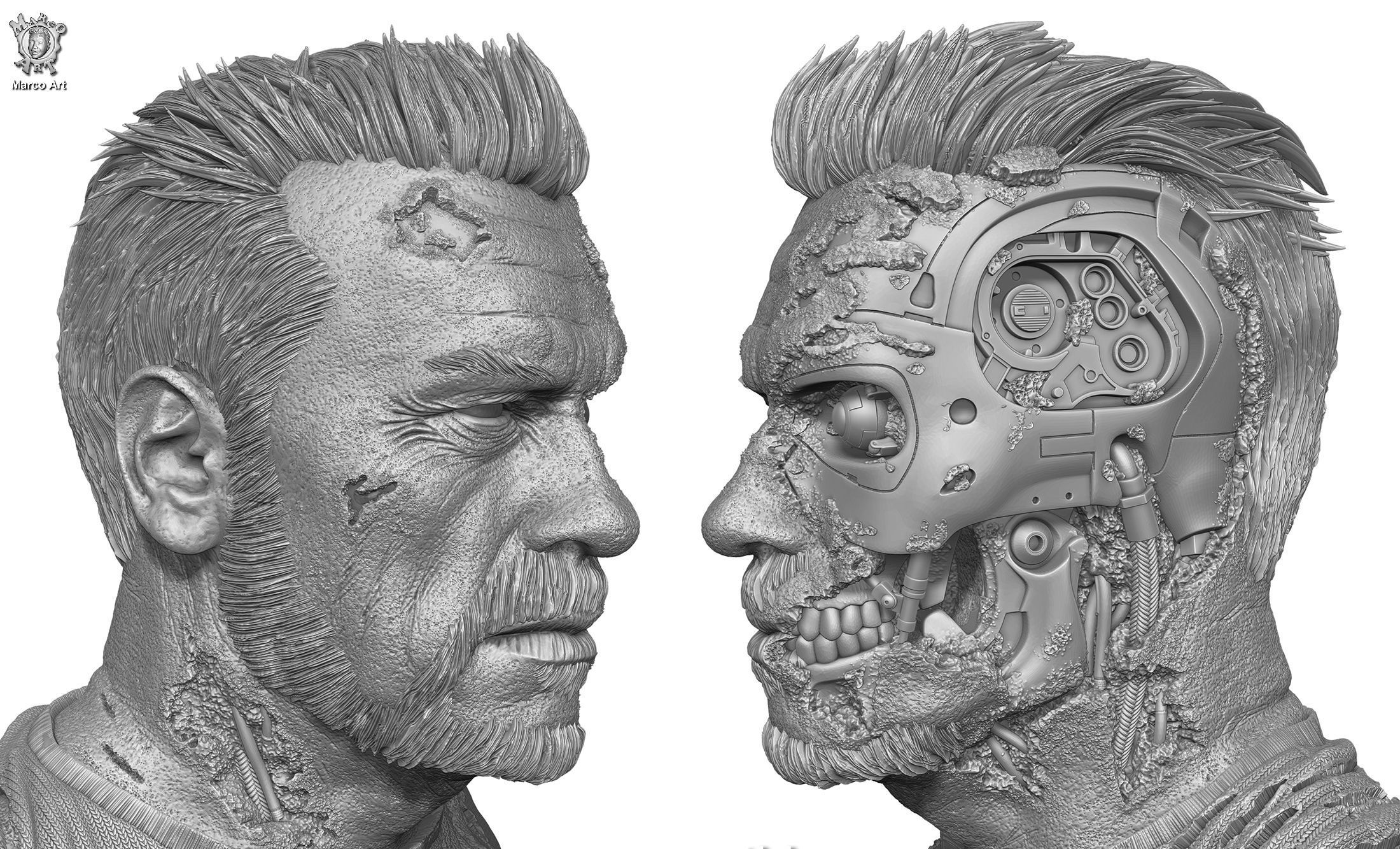 T800 Bust stl file 3D model 3D printable | CGTrader