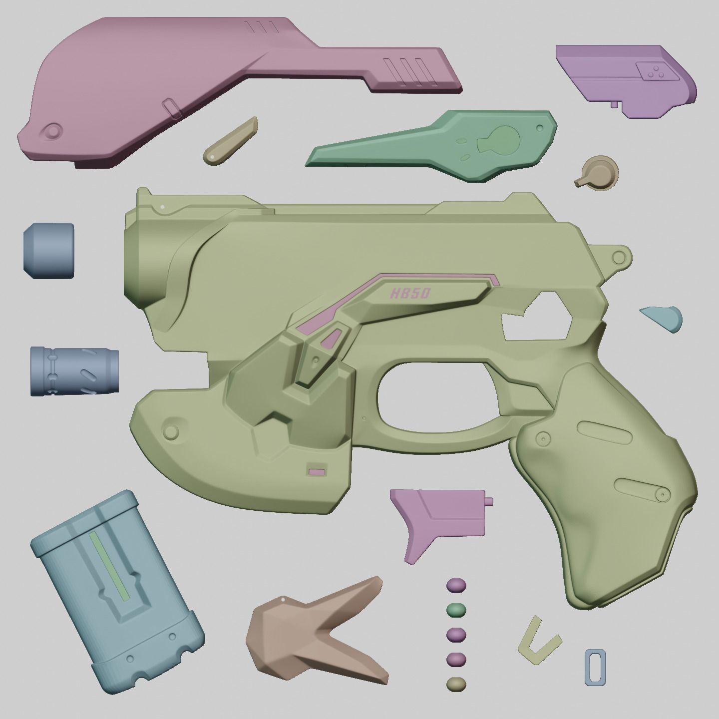 Overwatch DVA Light Gun Prop 3D Model 3D model 3D printable | CGTrader