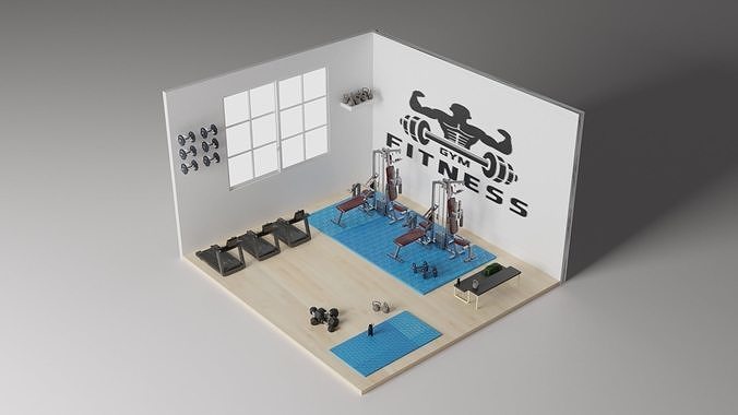 3D model GYM CLUB VR / AR / low-poly | CGTrader