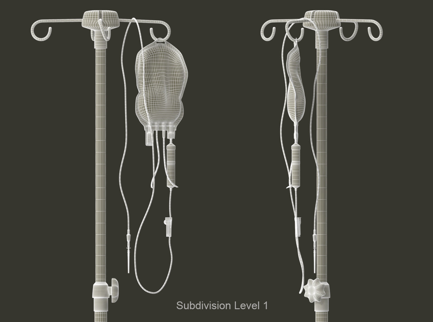 IV stand with blood bag for transfusion 3D model | CGTrader