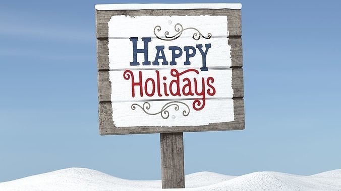 Happy Holidays sign free VR / AR / low-poly 3D model | CGTrader