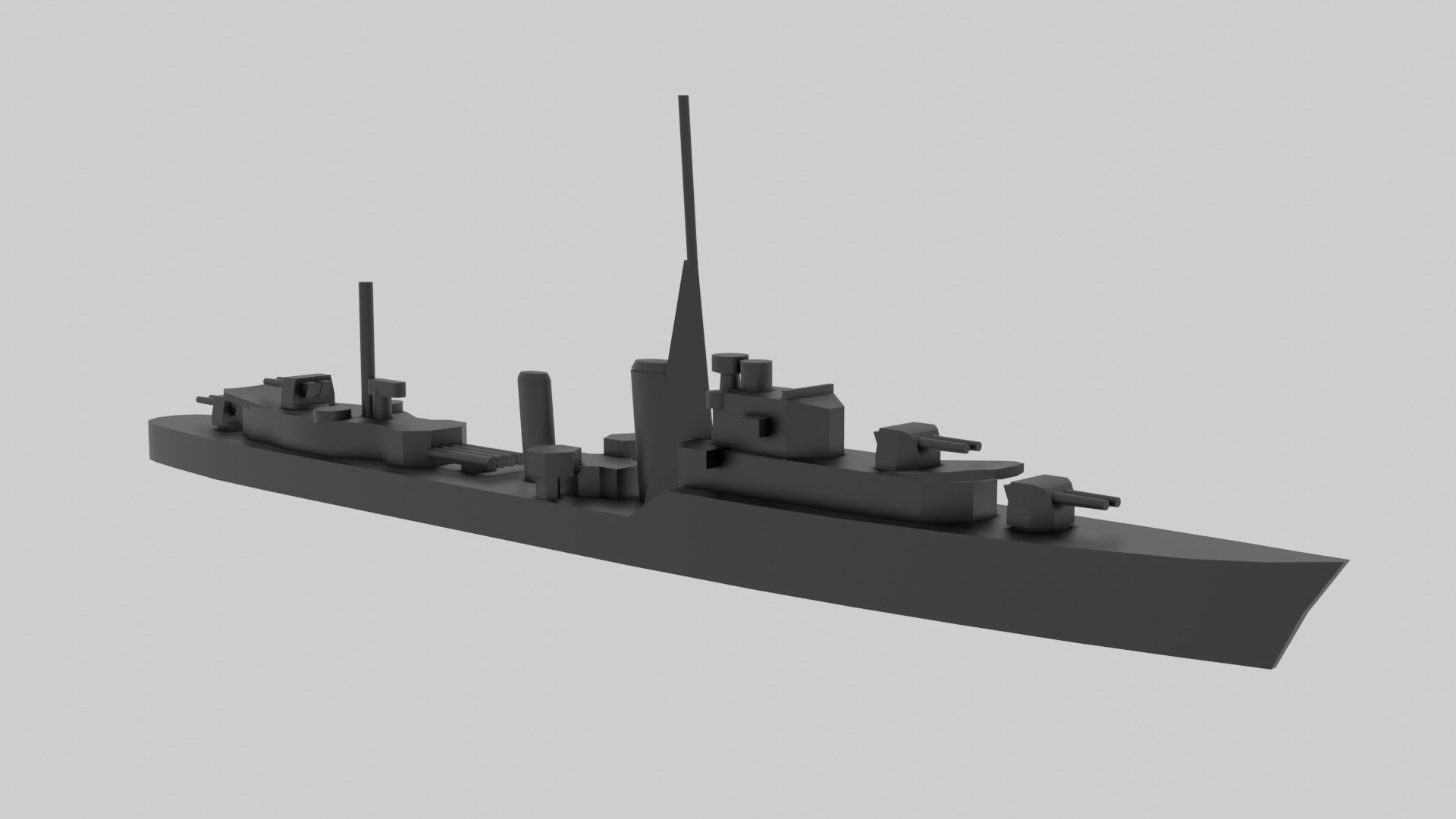 HMS Eskimo - Model for small scale printing free 3D model 3D printable ...