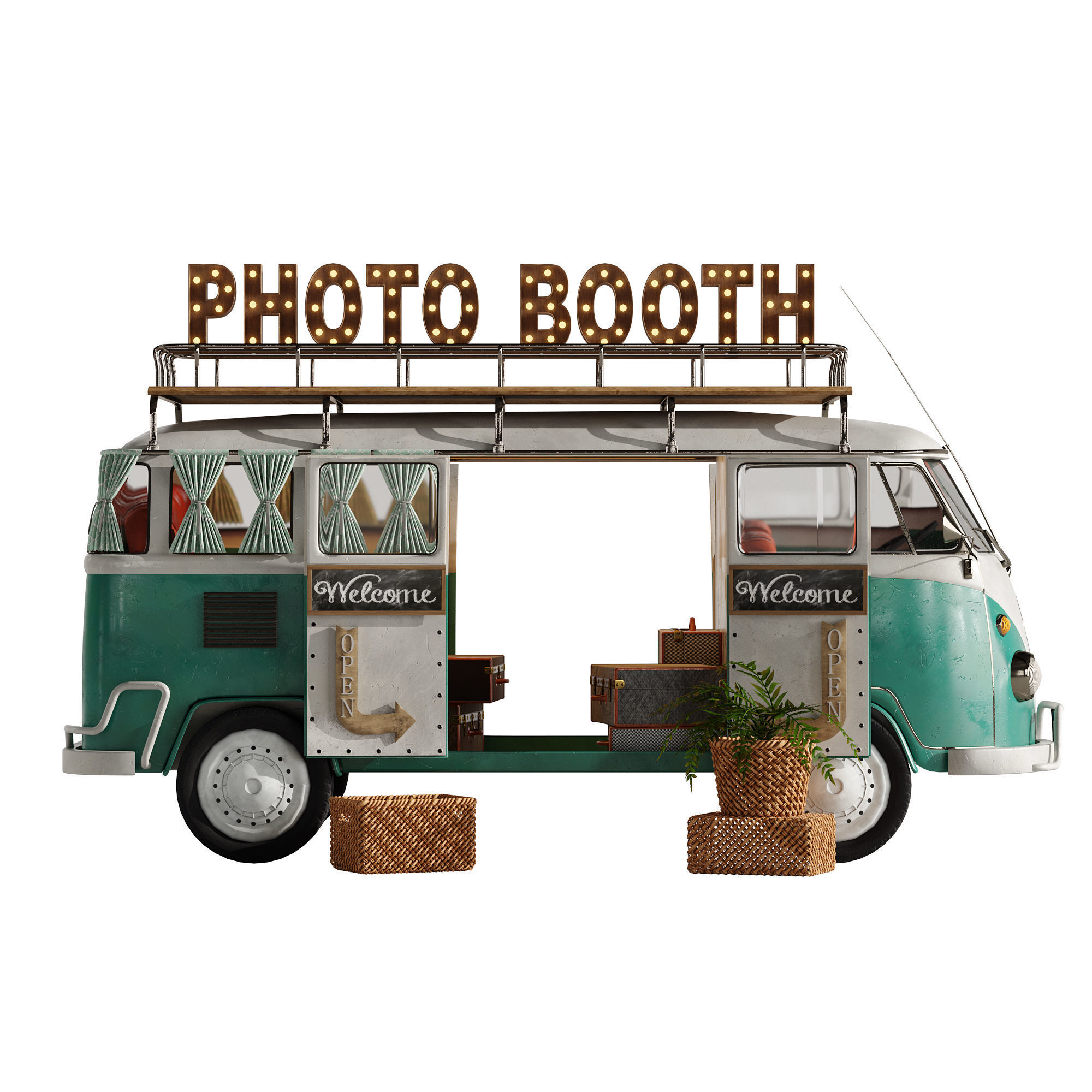 Food Truck Photo Booth set 1 3D model | CGTrader