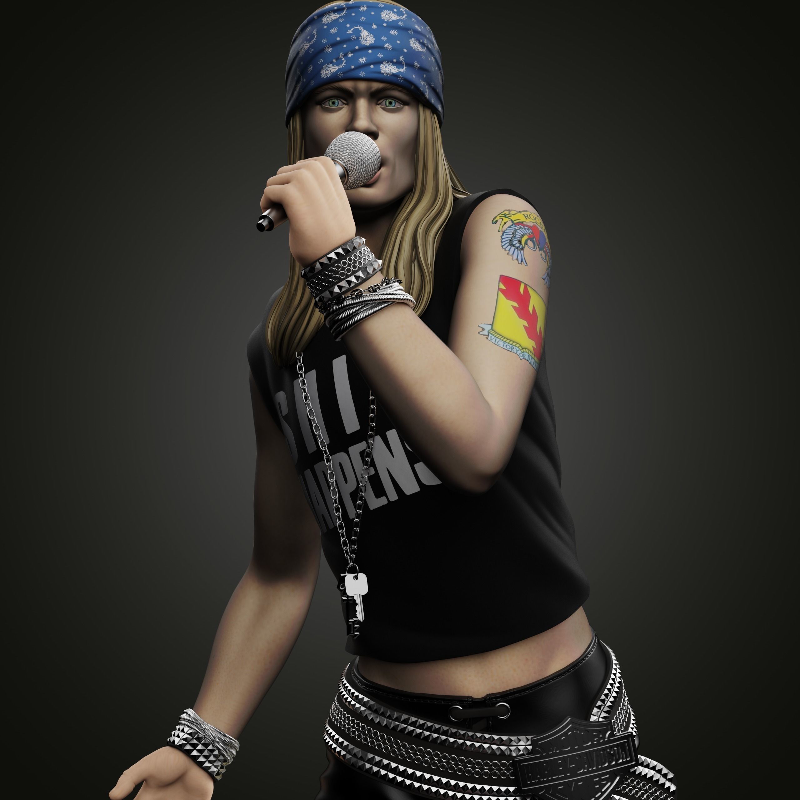 AXL ROSE 3D model 3D printable | CGTrader