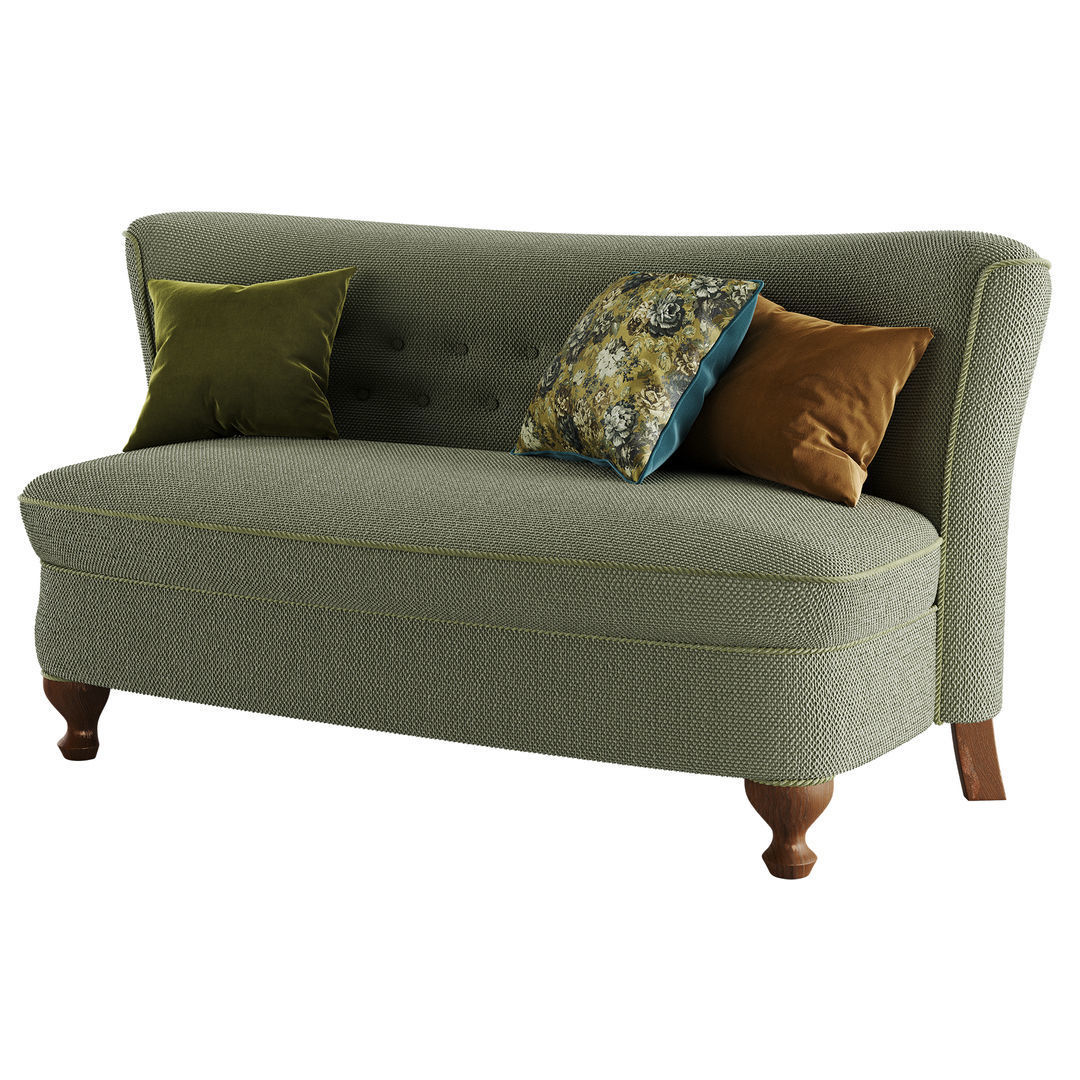 1st Dibs French Sofa Settee in Light Green Fabric 3D model | CGTrader