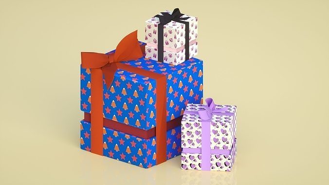 Gift box gift small gift C4D model 3D model | CGTrader