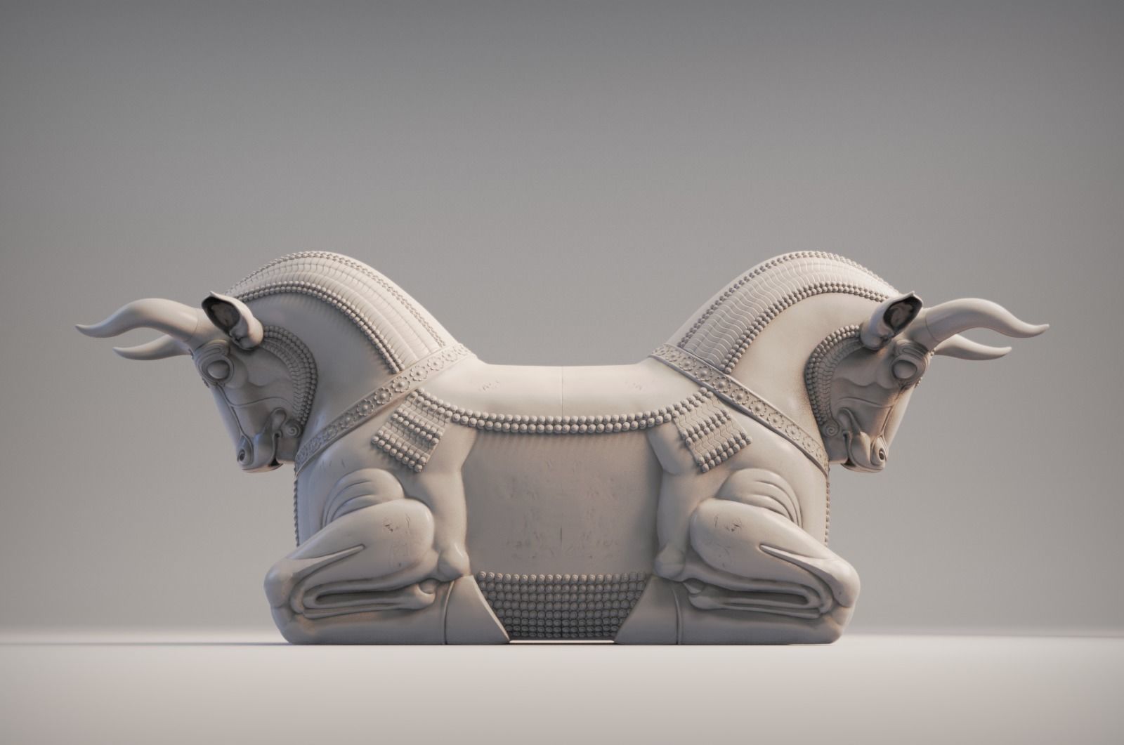 Mesopotamia Persepolis Sacred Bull Sculpture 3D model 3D printable ...