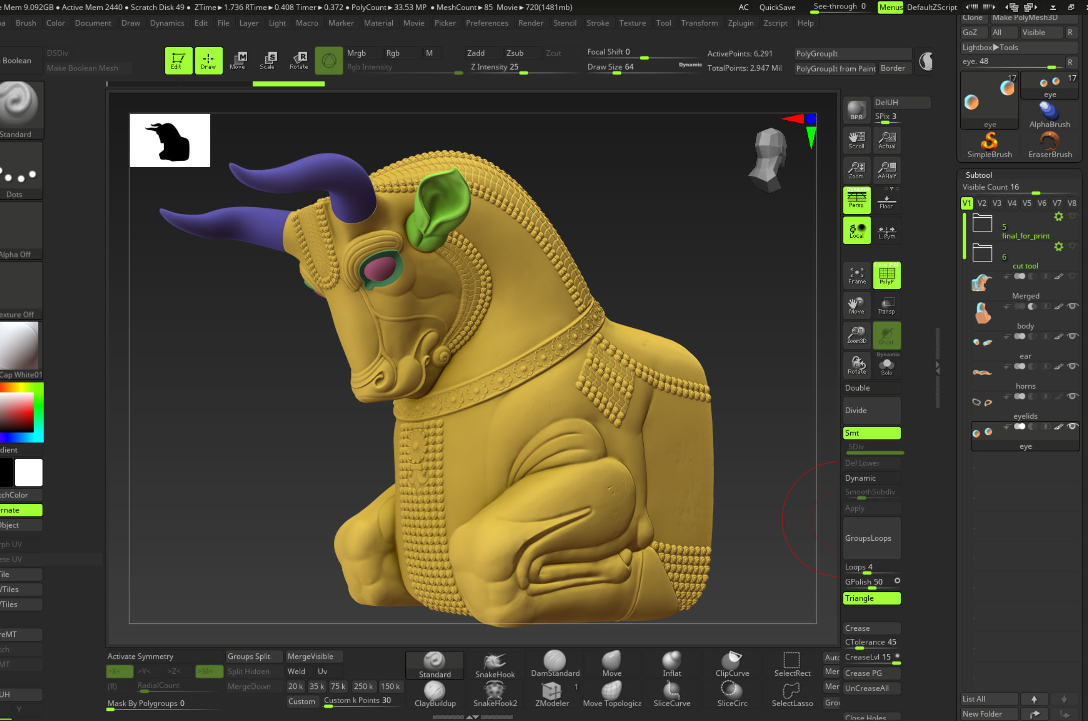 Mesopotamia Persepolis Sacred Bull Sculpture 3D model 3D printable ...