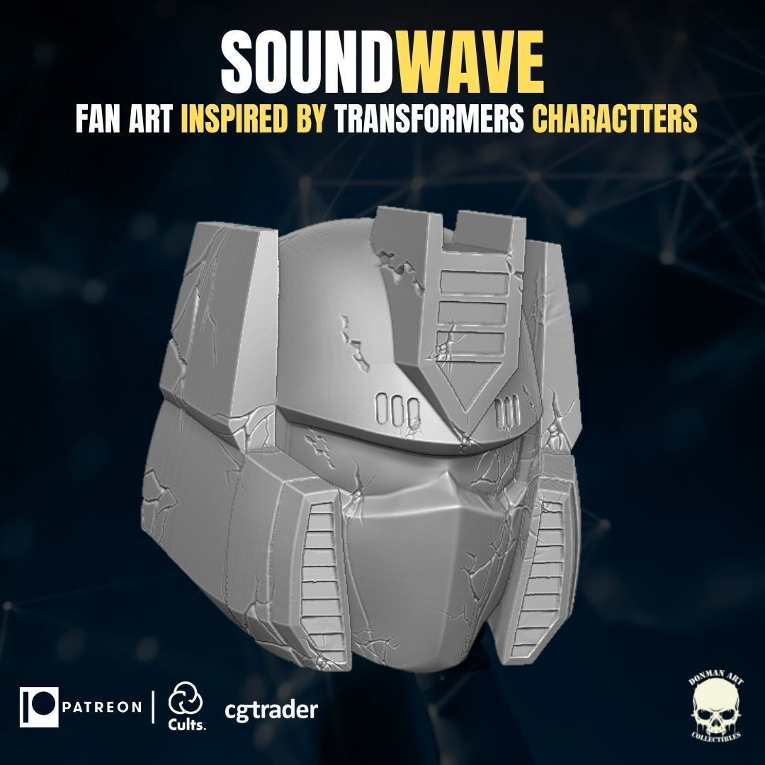 Soundwave Fan Art Head for action figures 3D model 3D printable | CGTrader