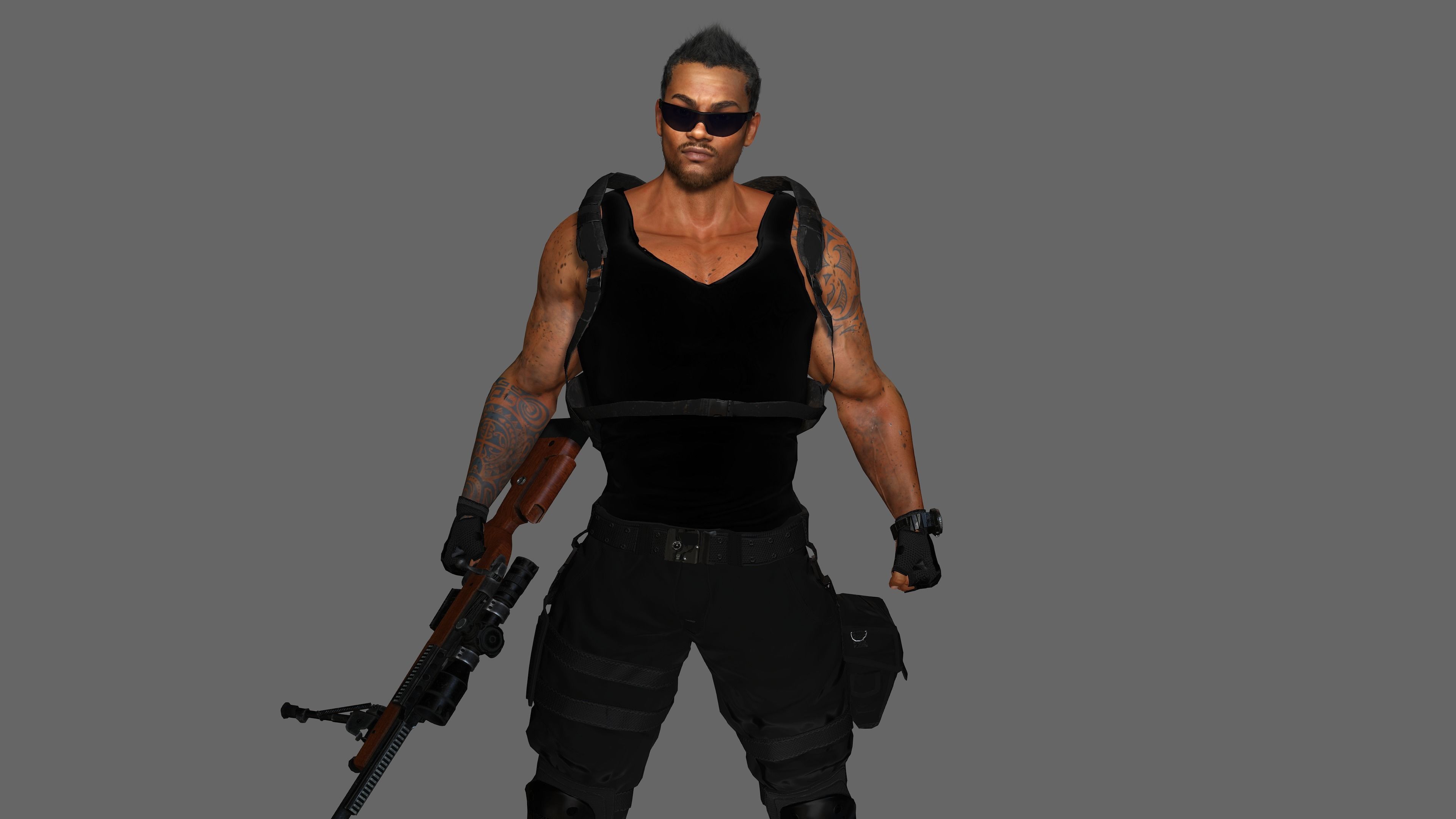 3D model AAA 3D REALISTIC BLACK MALE CHARACTER - GUN SHOOTER MAN VR ...