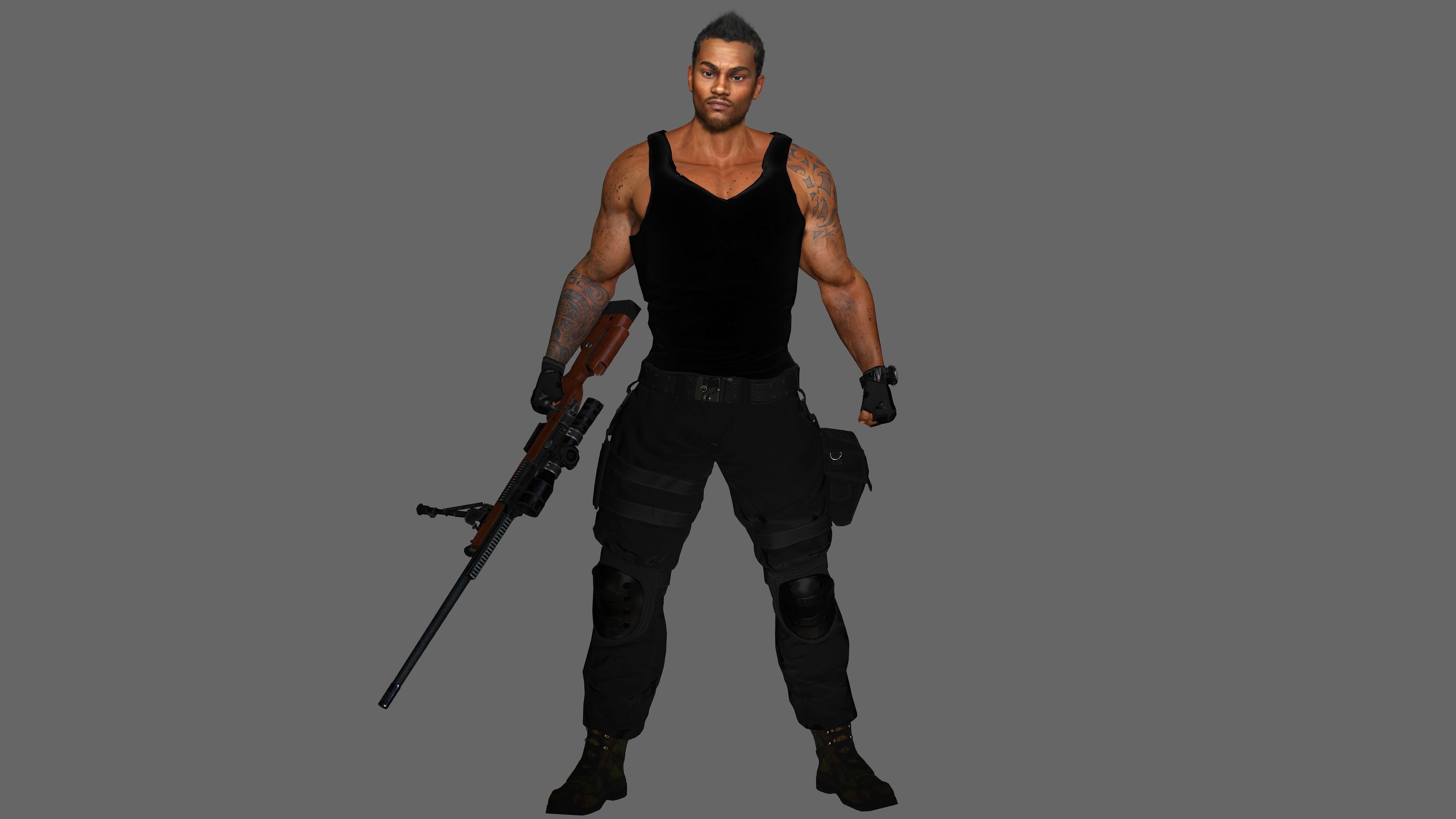 3D model AAA 3D REALISTIC BLACK MALE CHARACTER - GUN SHOOTER MAN VR ...