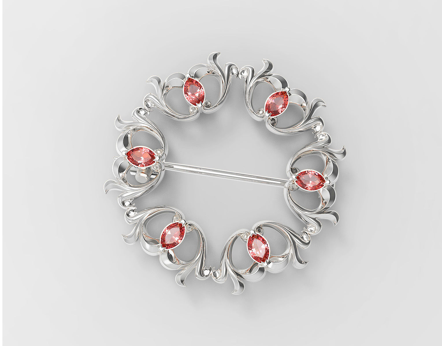 Pear stones brooch 3D model 3D printable | CGTrader