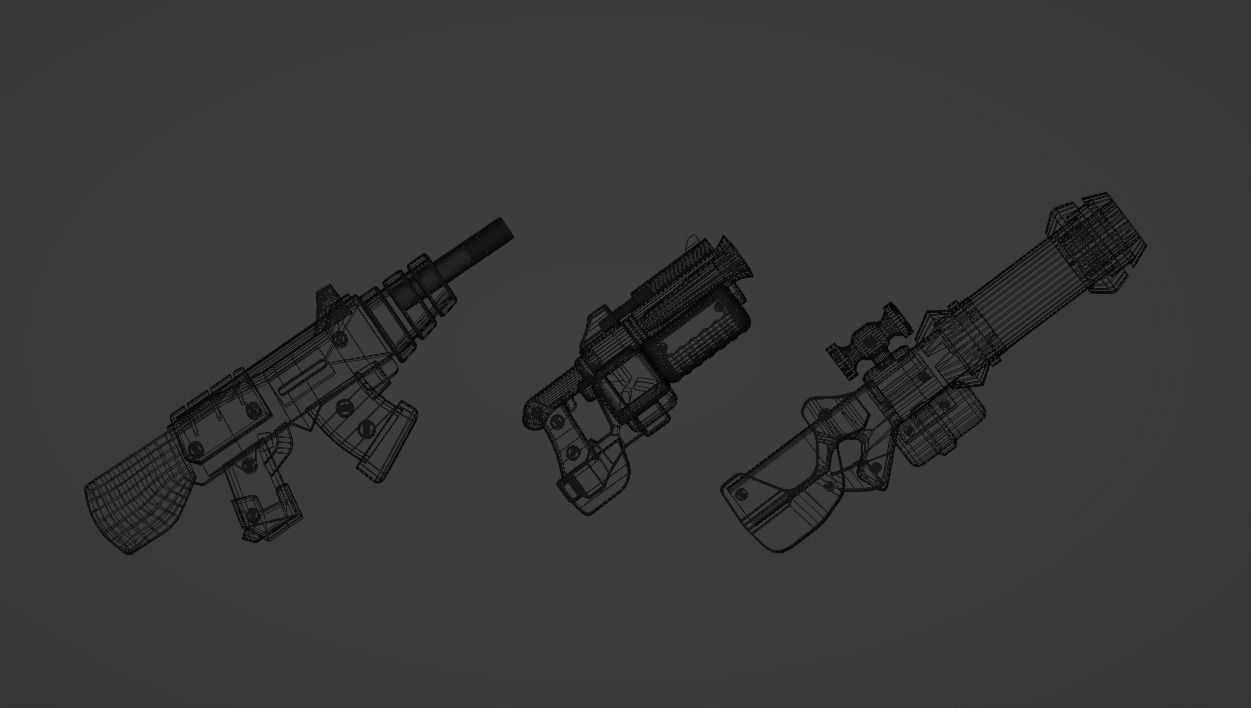 3D model Sci-fi guns Model pack VR / AR / low-poly | CGTrader