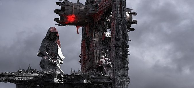 Sci-Fi Alien Spine Citadel 1 Kit bash 3D model | CGTrader