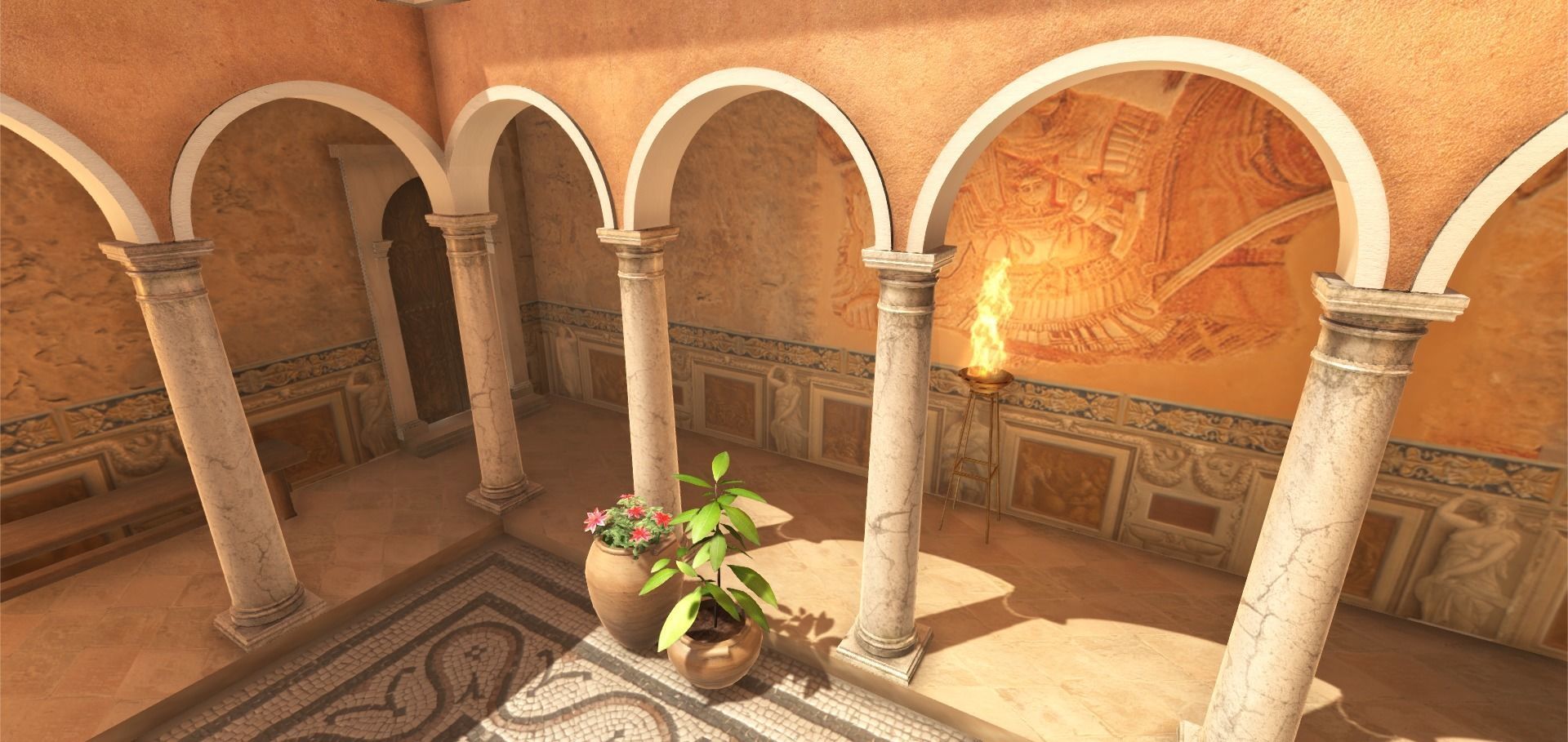 3D model Roman Patio VR / AR / low-poly | CGTrader