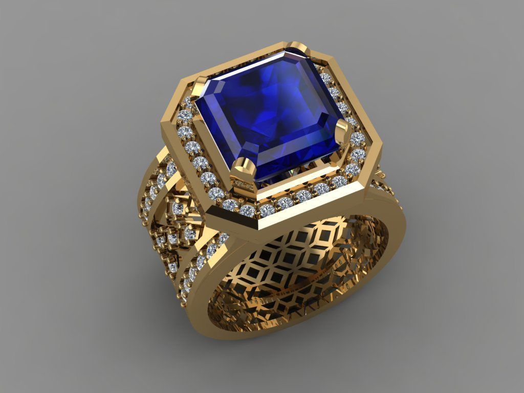 Sphear Bule Emerald Square with daimonds File 3D print model 3D model ...