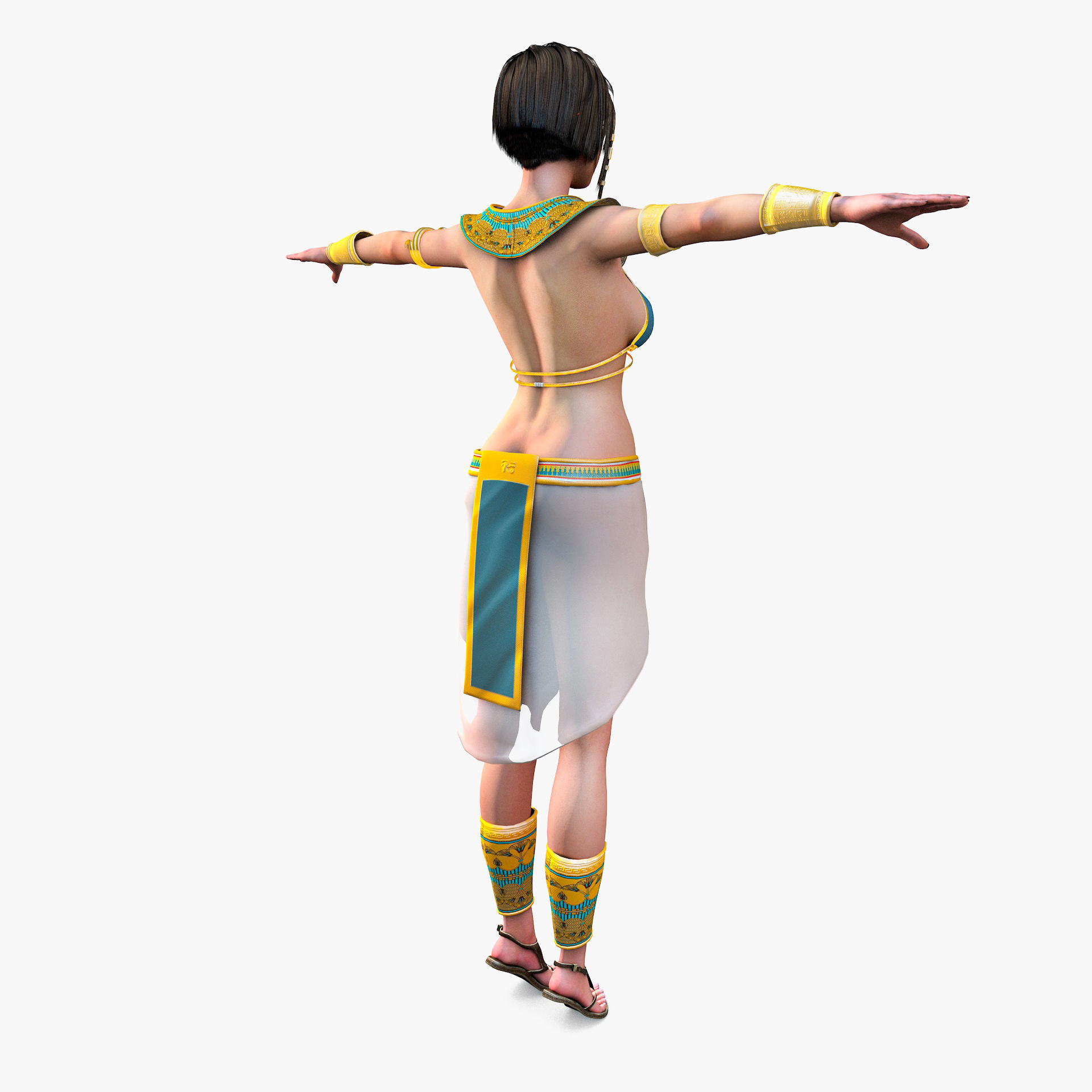 Egyptian Female Girl Character Farah 3D model rigged | CGTrader