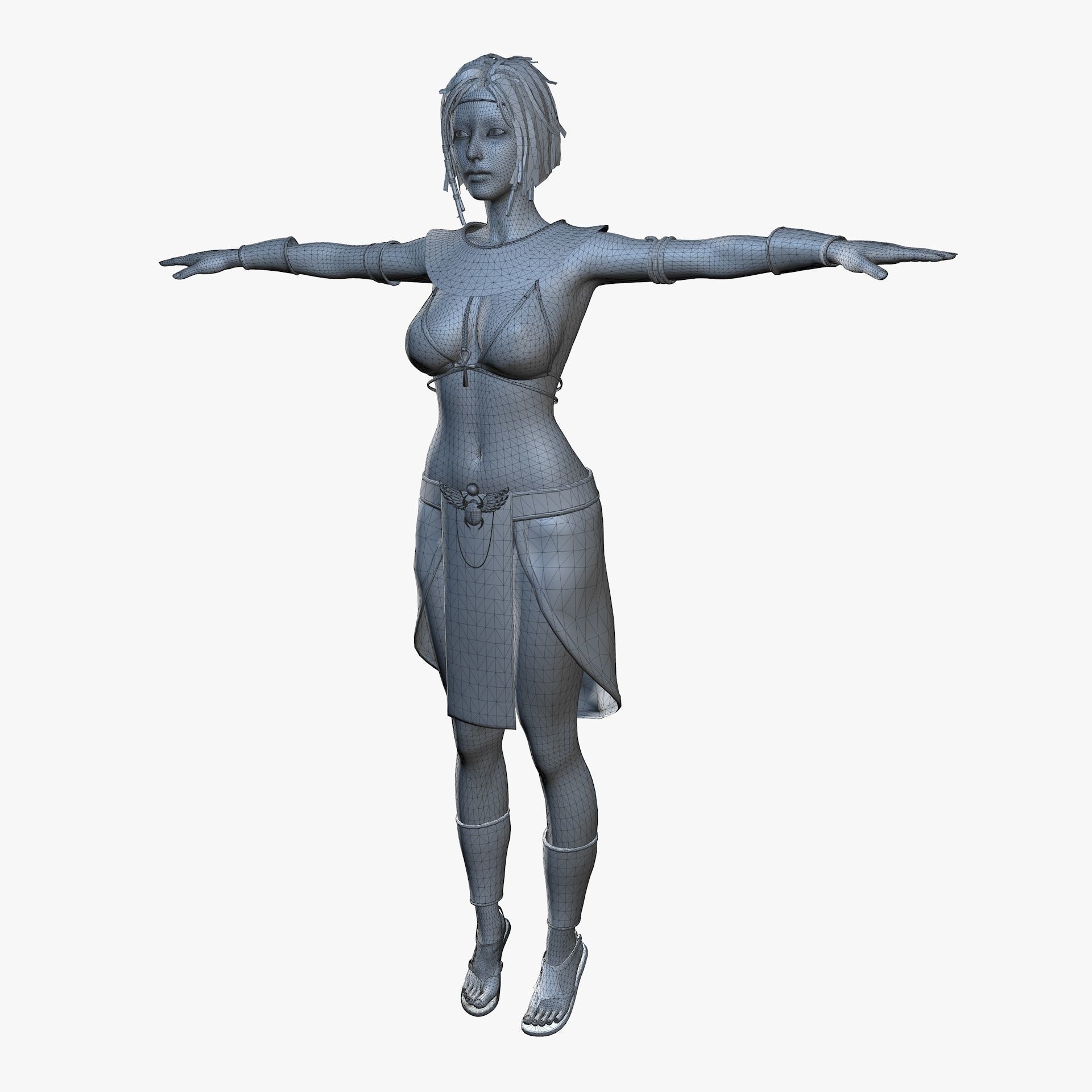Egyptian Female Girl Character Farah 3D model rigged | CGTrader