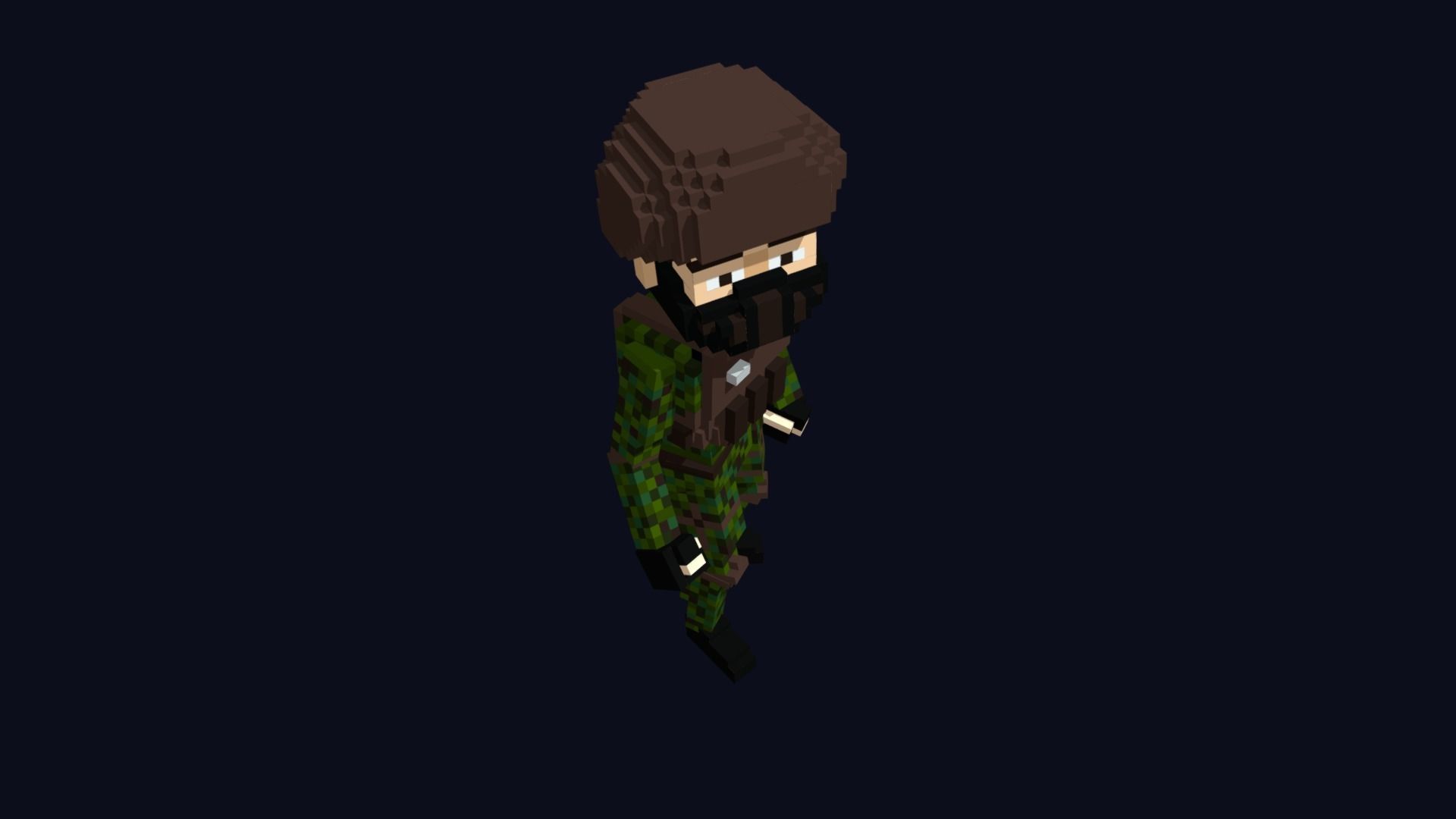 3D model Soldier Character - 3D Voxel Low Poly Model VR / AR / low-poly ...