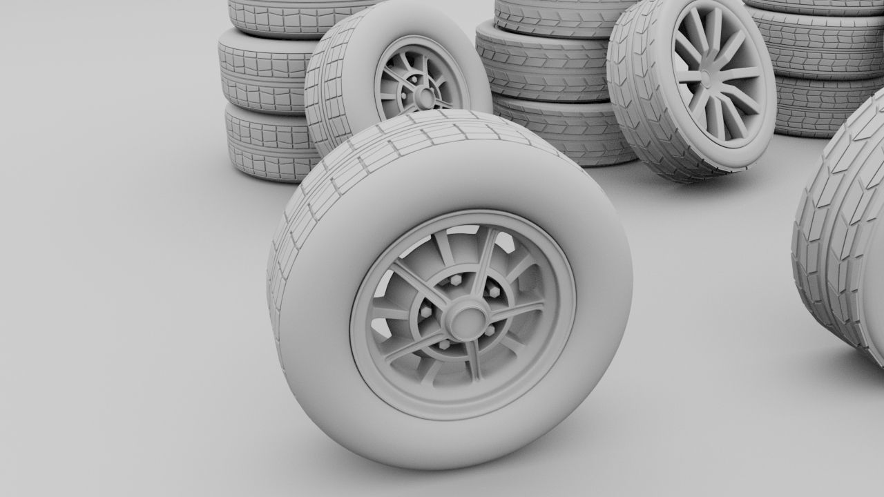 3D model 3 Car wheel pack VR / AR / low-poly | CGTrader