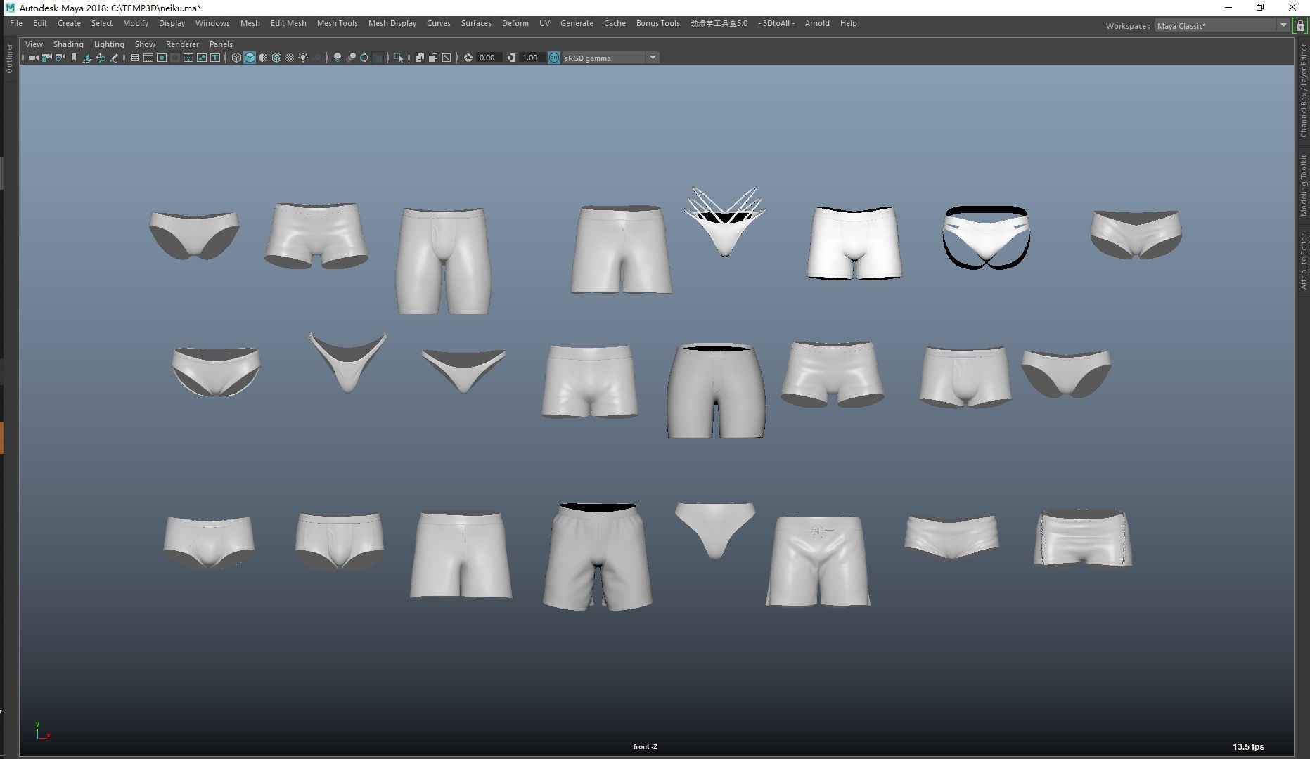 shorts set of underwear 3D model | CGTrader