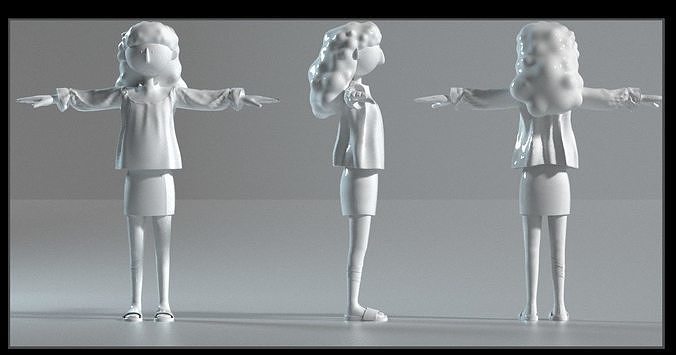 cartoon character mom model 3D model | CGTrader