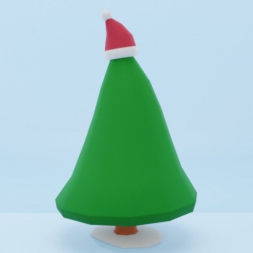 3D model Set of low poly Christmas Tree set B Low-poly 3D model VR / AR ...