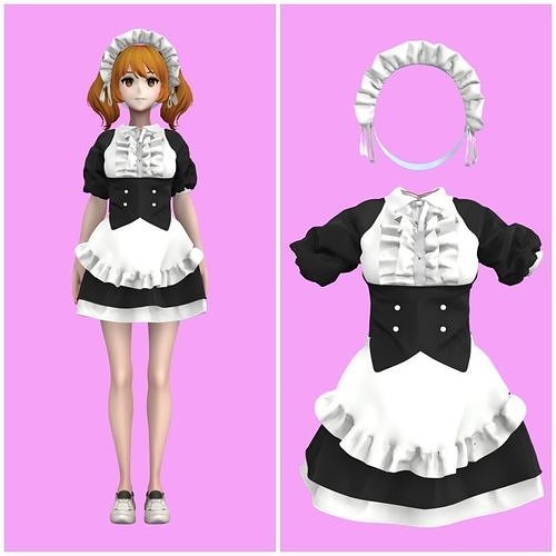 Maid - Marvelous designer program 3D model | CGTrader
