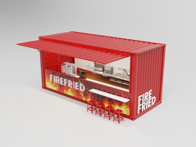 20ft Container Kiosk 3D model | CGTrader