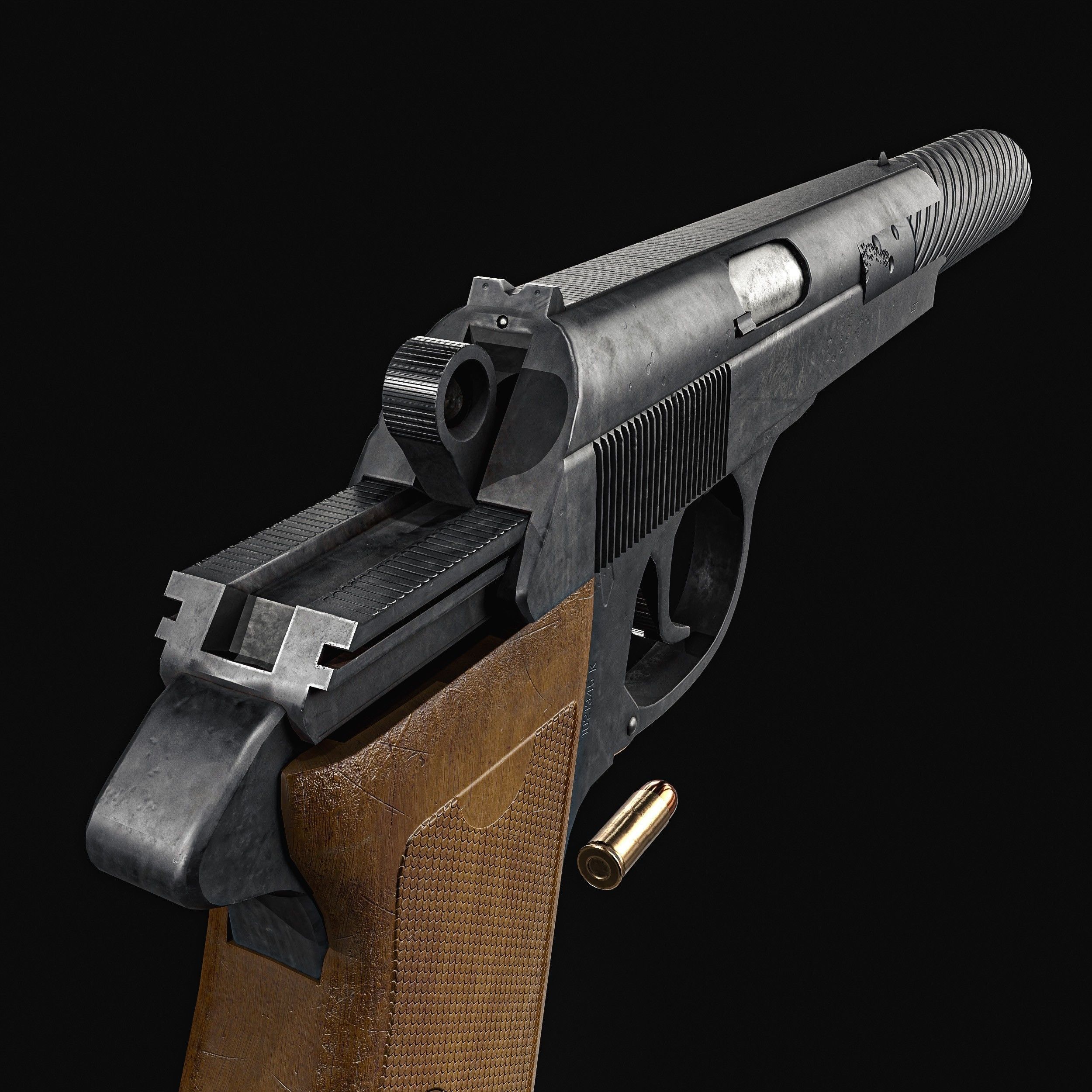 3D model James Bond Walther PPK with Silencer VR / AR / low-poly | CGTrader