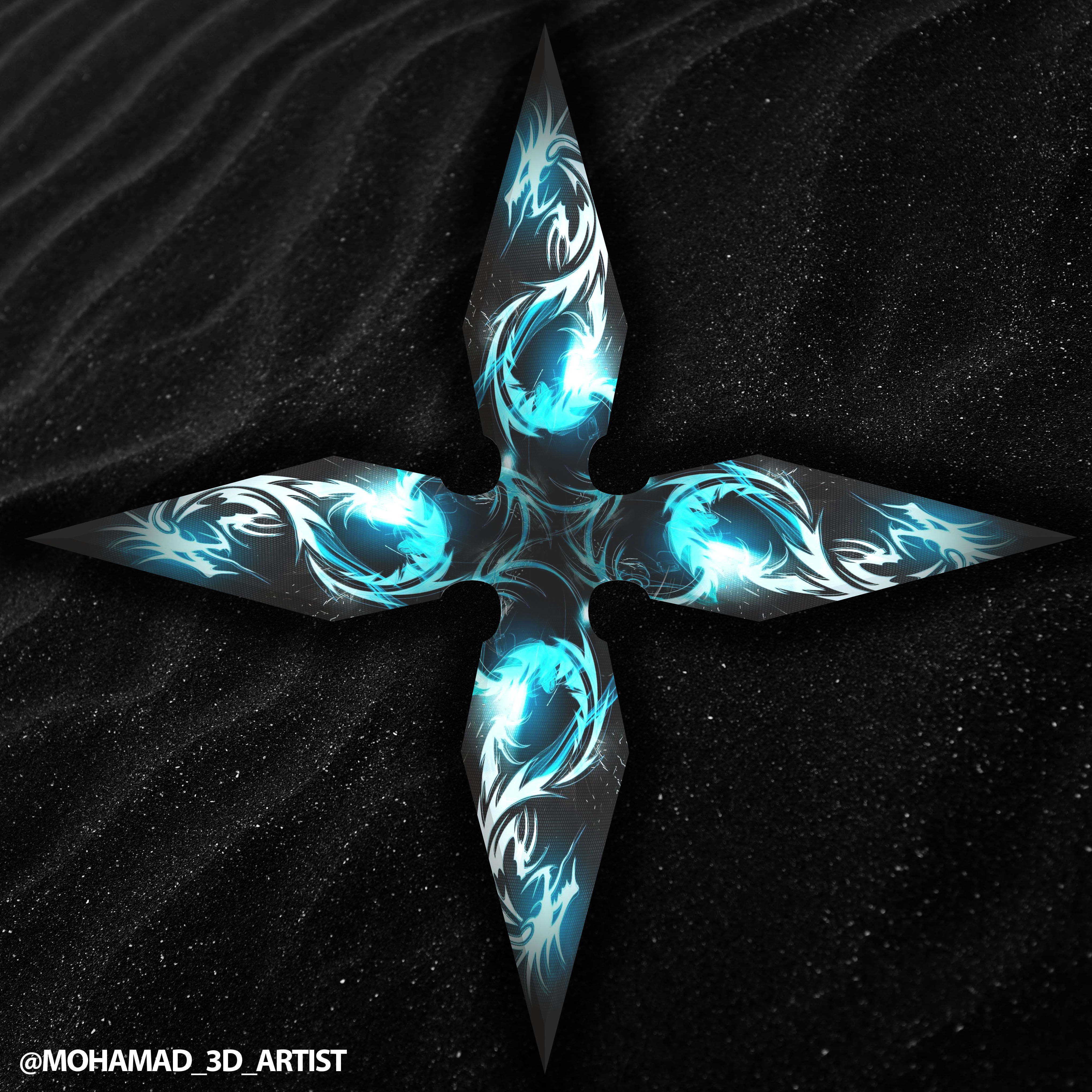 blue dragon ninja shuriken free VR / AR / low-poly 3D model | CGTrader