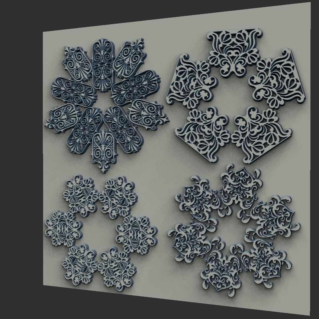 3D model 110 Single and Ring Ornament Height Map Pack VR / AR / low ...