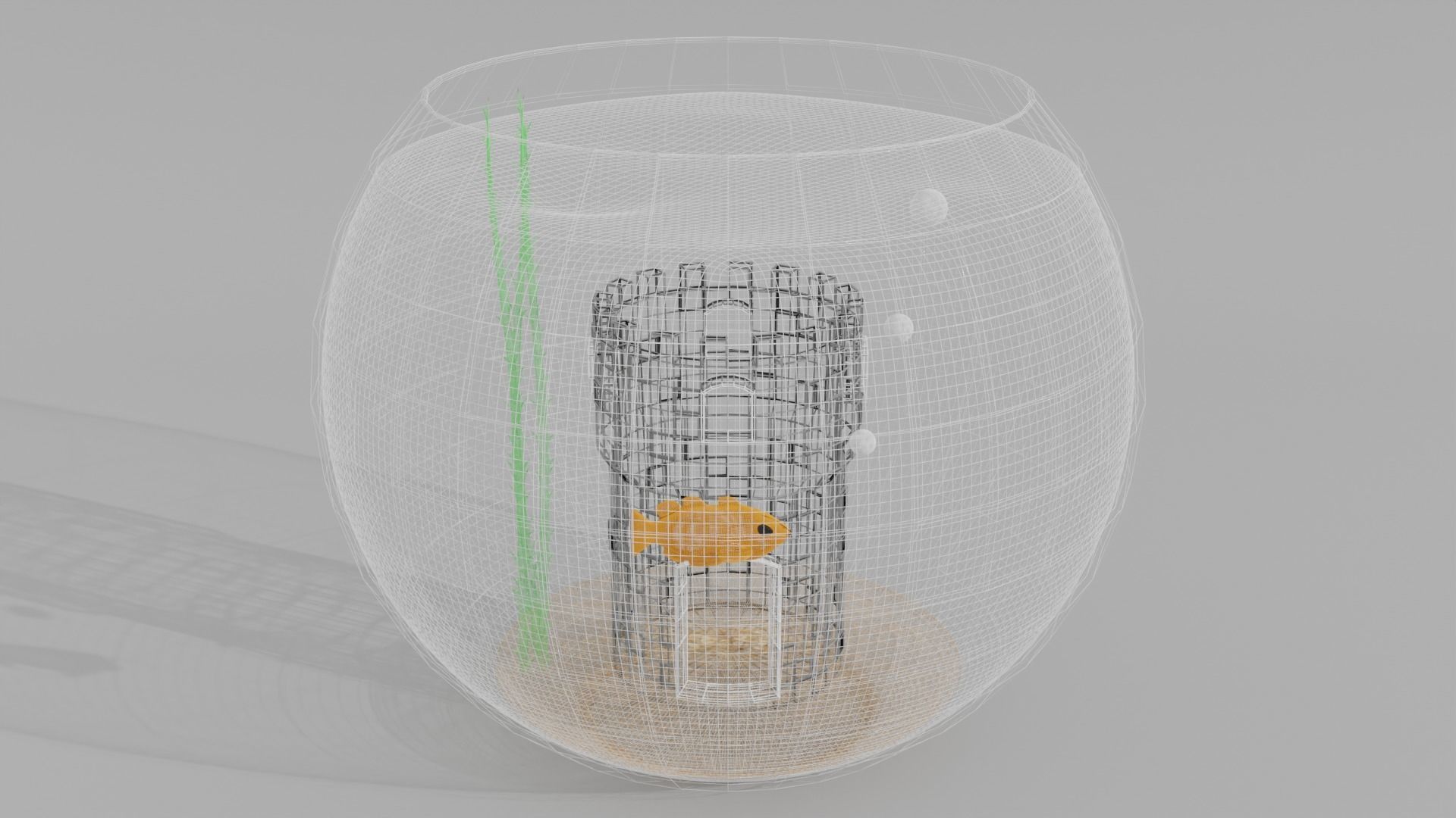 Fish bowl with Tower 3D model | CGTrader