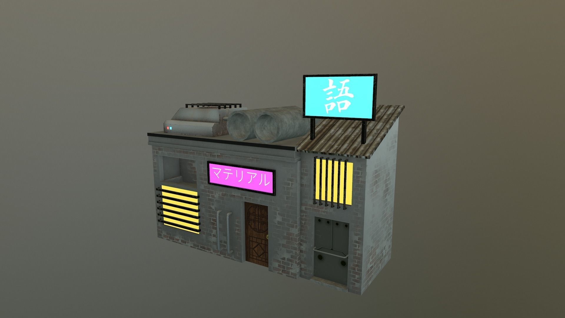 3D model Cyberpunk Building 55 VR / AR / low-poly | CGTrader