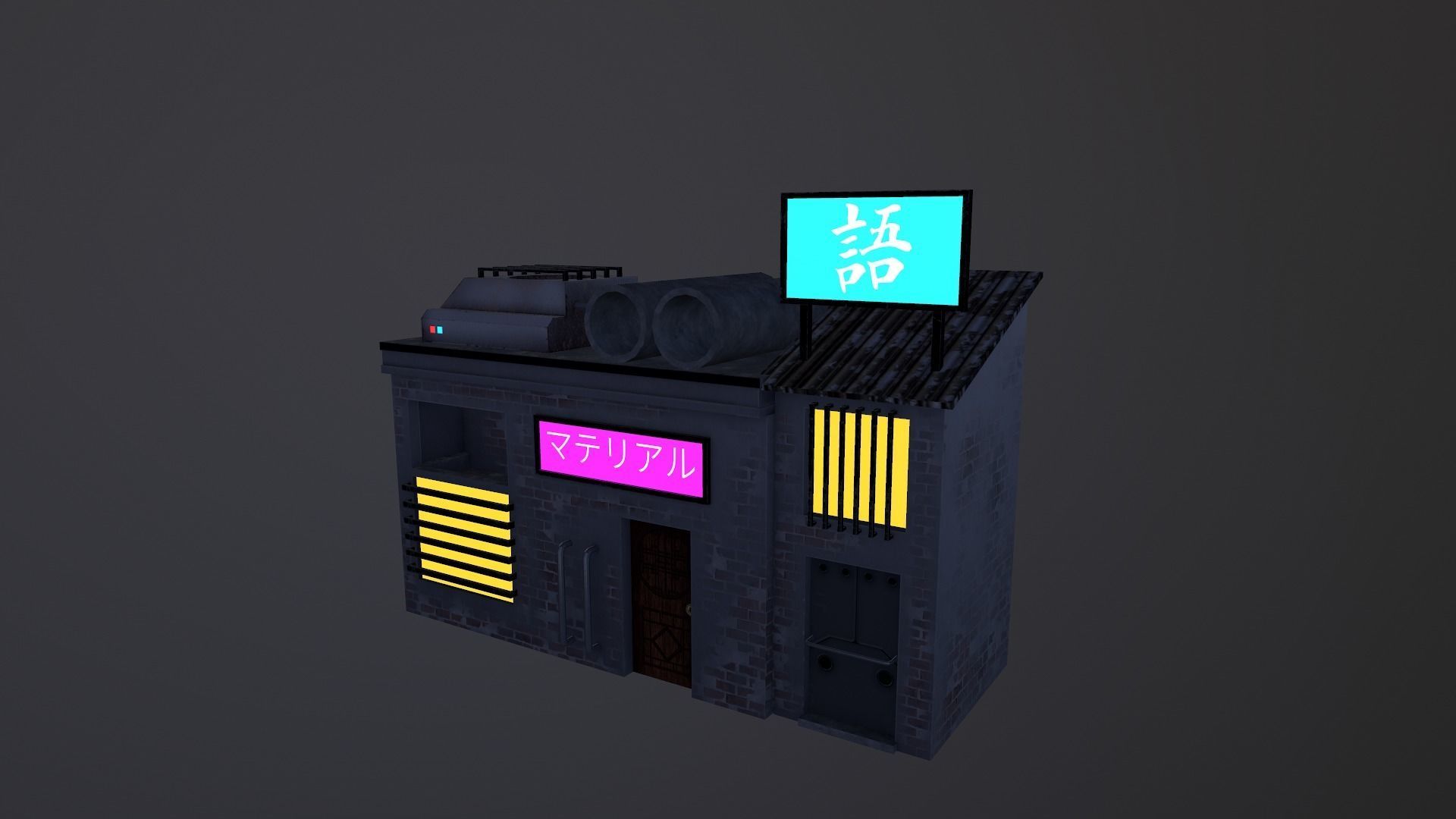 3D model Cyberpunk Building 55 VR / AR / low-poly | CGTrader
