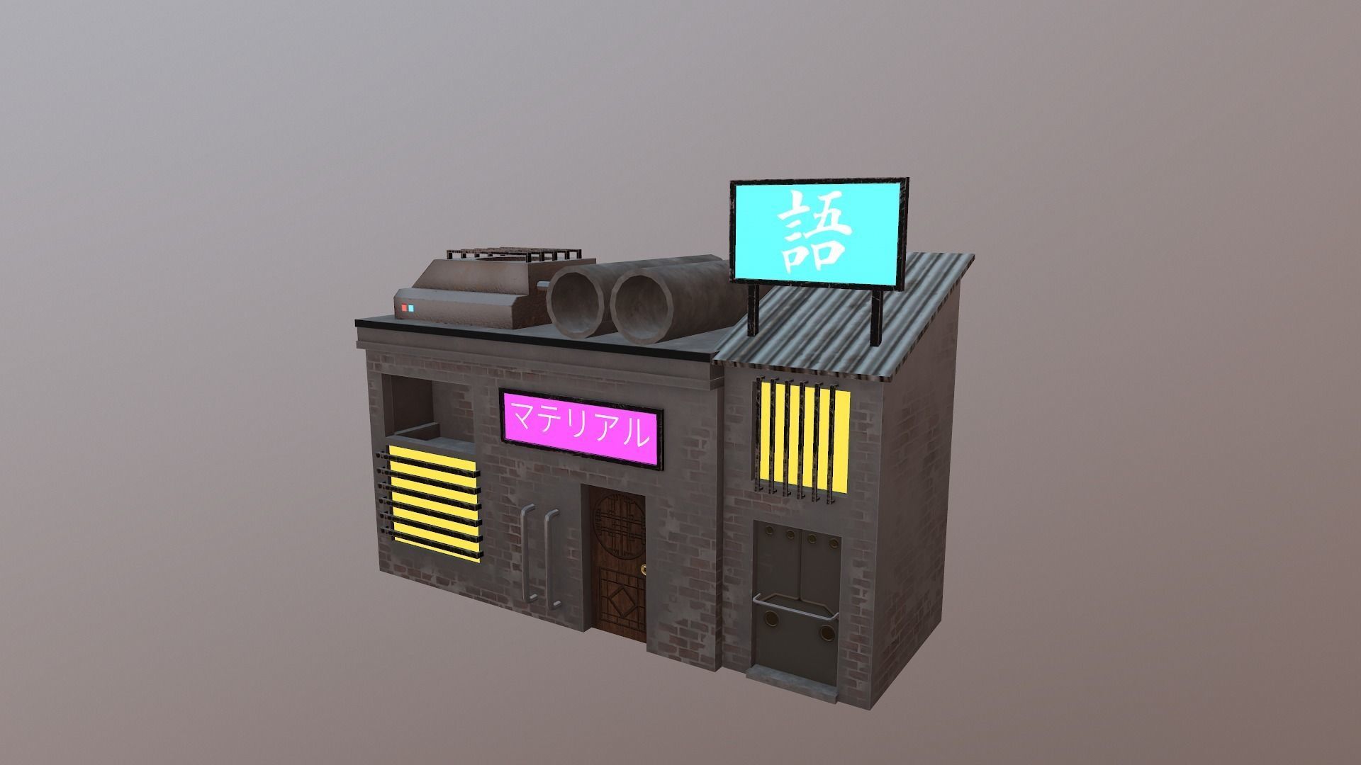 3D model Cyberpunk Building 55 VR / AR / low-poly | CGTrader